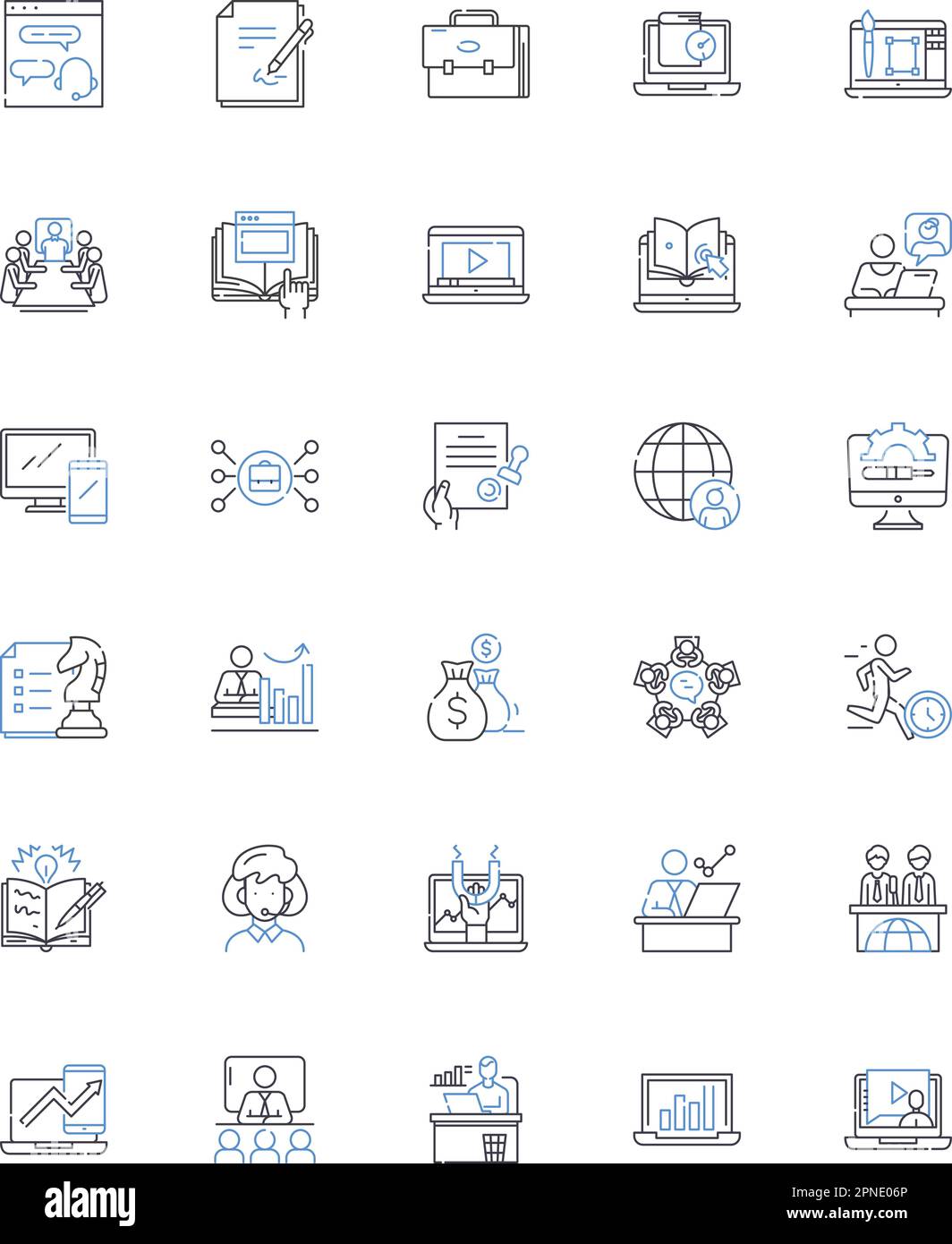 Team brainstorm line icons collection. Collaborate, Synergy, Innovate ...