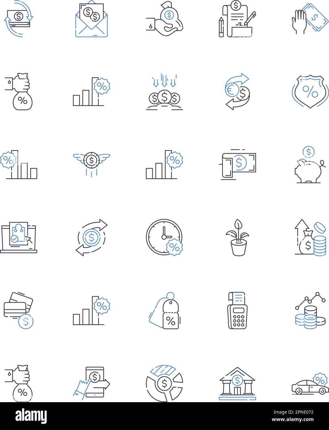 Profits line icons collection. Revenue, Income, Gain, Earnings, ROI ...