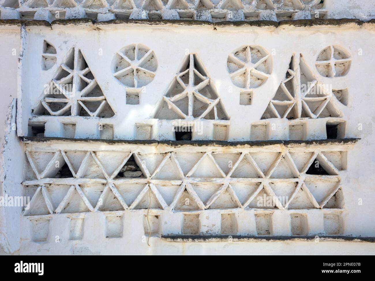Tinos island, Cyclades. Traditional old dovecote, white traditional ...