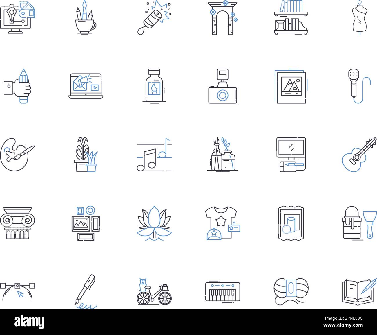 Artistic minds line icons collection. Creativity, Imagination ...