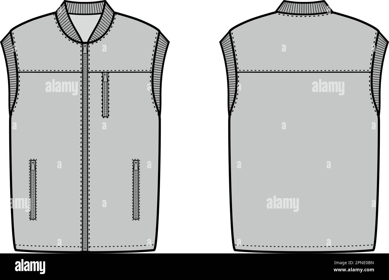 Work zipped vest. Front and back Stock Vector Image & Art - Alamy