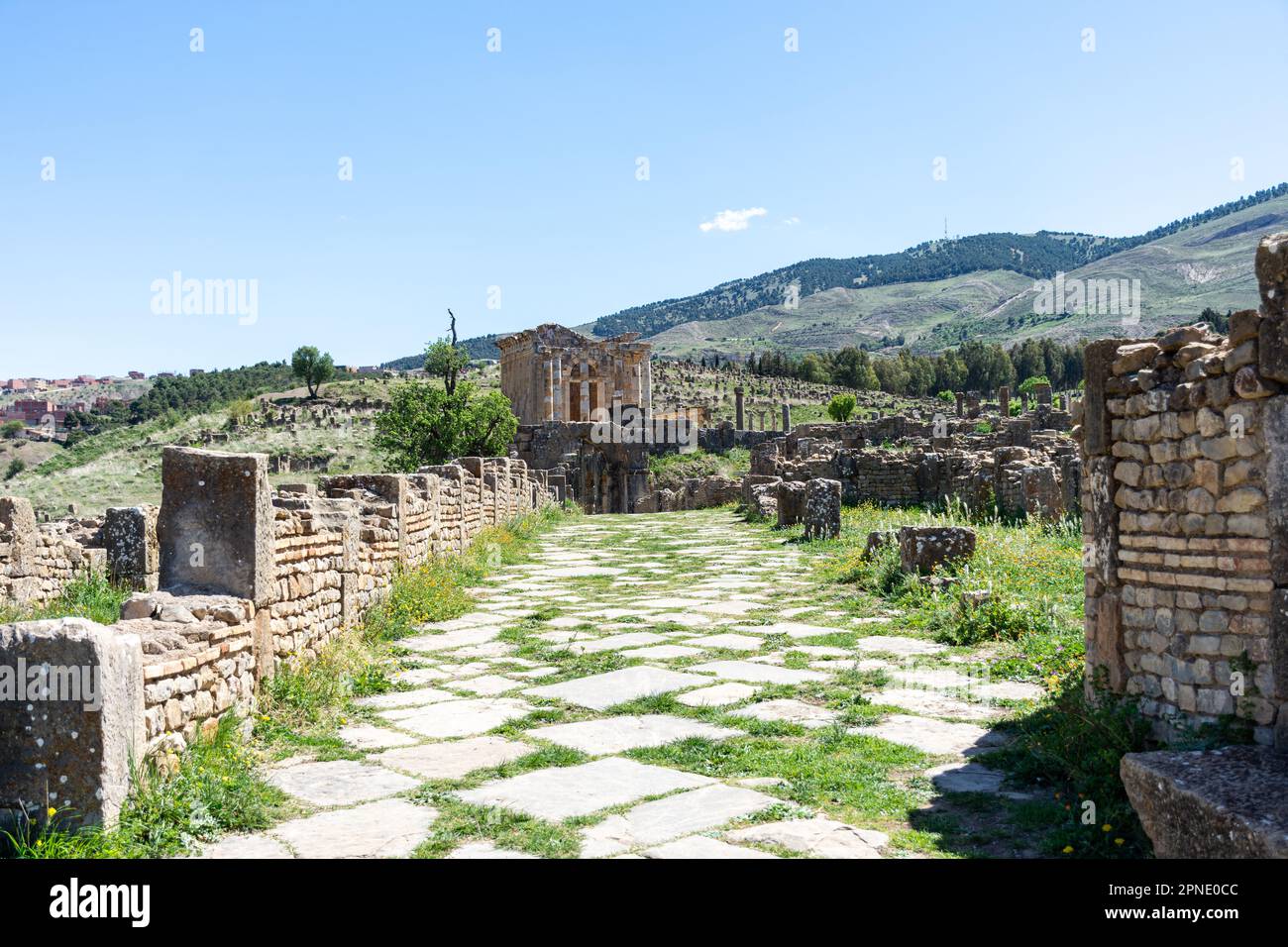 Roman ruins in the ancient city of Cuicul-Djemila. UNESCO world ...