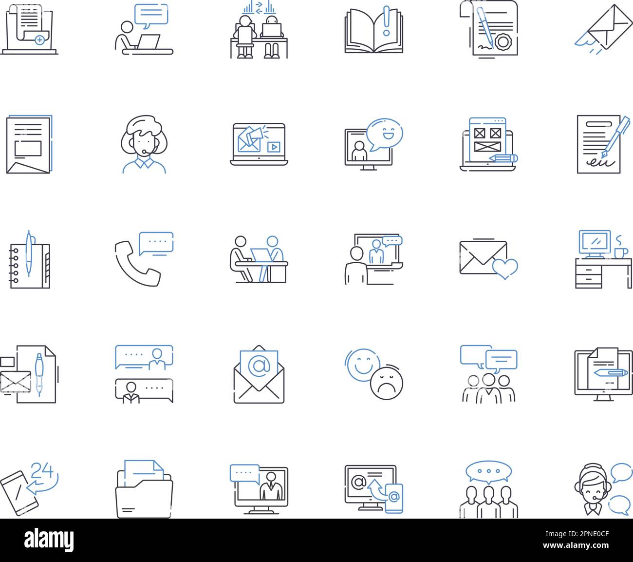 Communicating Line Icons Collection Dialogue Messaging Conveying