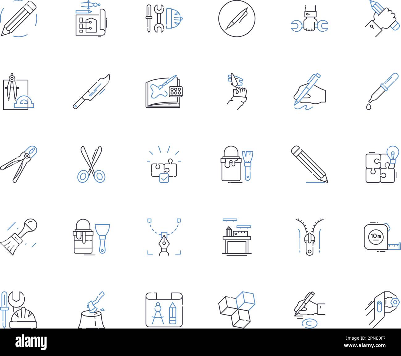 Resources line icons collection. Materials, Tools, Supplies, Equipment ...