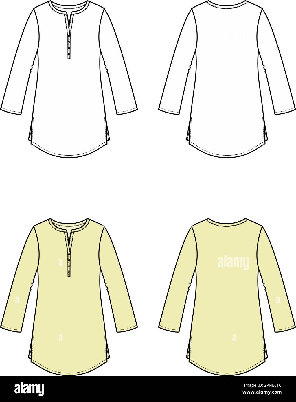 Womens tunic. Front and back Stock Vector Image & Art - Alamy