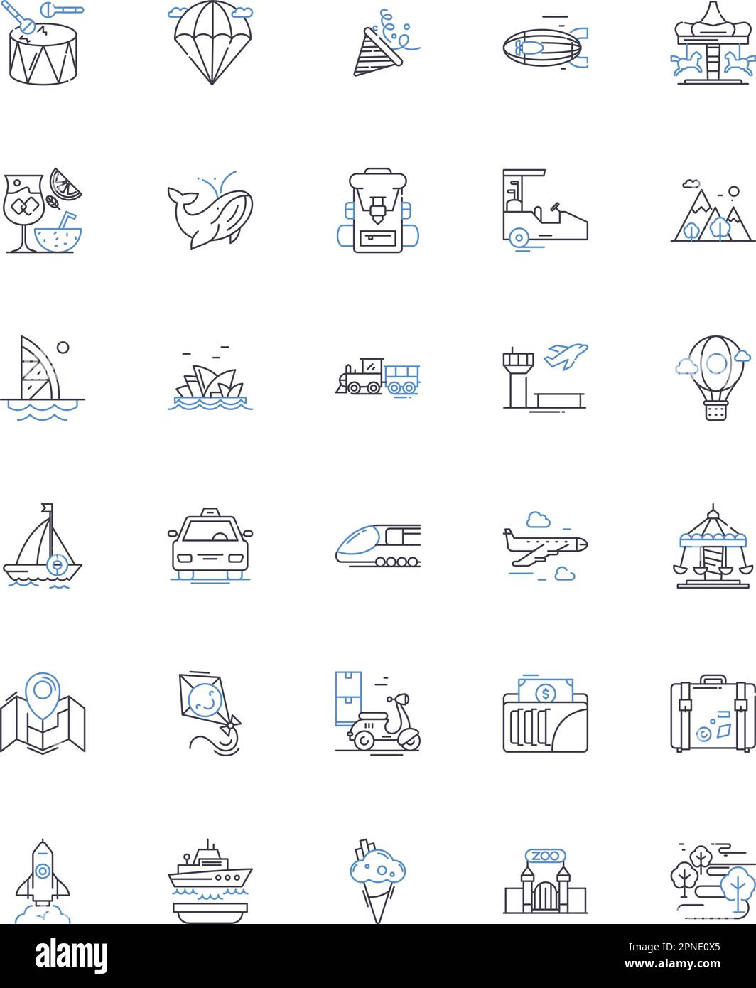 Trek line icons collection. Adventure, Exploration, Space, Sci-fi ...