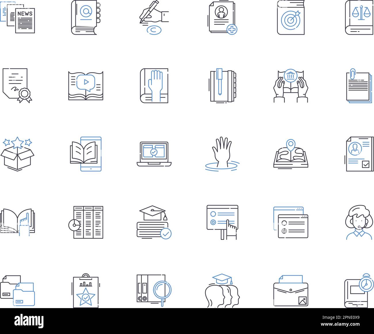 Read line icons collection. Literature, Books, Knowledge, Stories ...