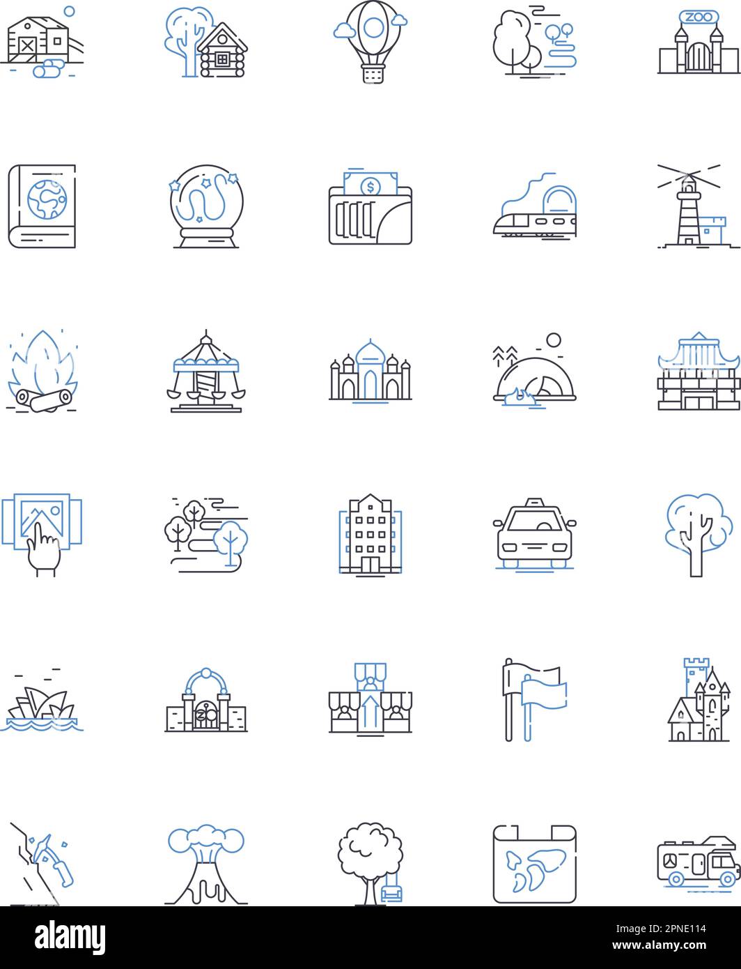 High adventure line icons collection. Thrilling, Exciting, Adrenaline ...