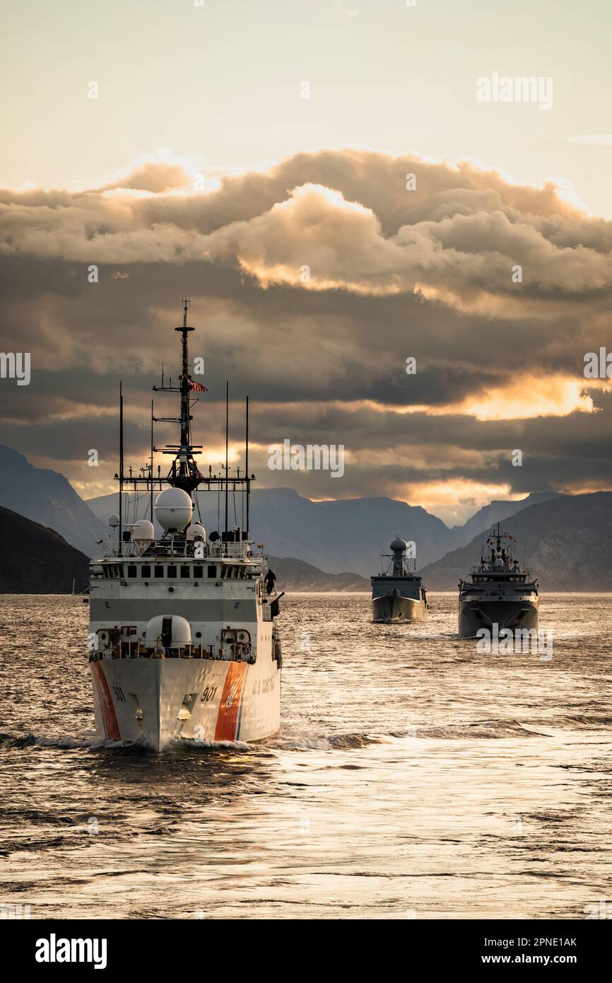 Warships participating in Operation Nanook 2022 follow HMCS Margaret ...