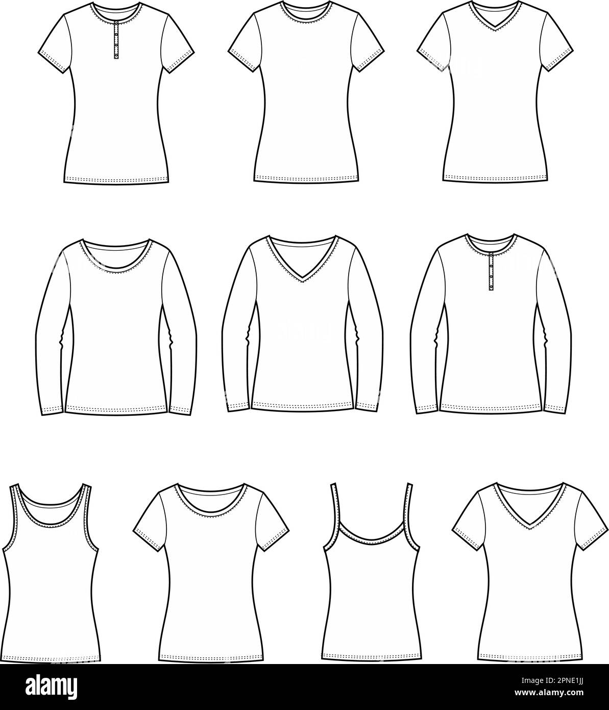 Short sleeved top, fashion, women Stock Vector Images - Alamy