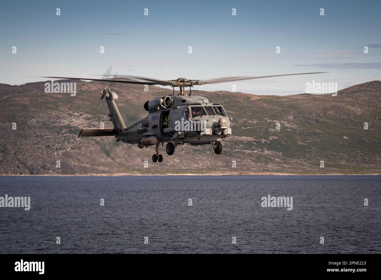 Royal Danish Navy Sikorsky MH-60R Seahawk helicopter performing a ...