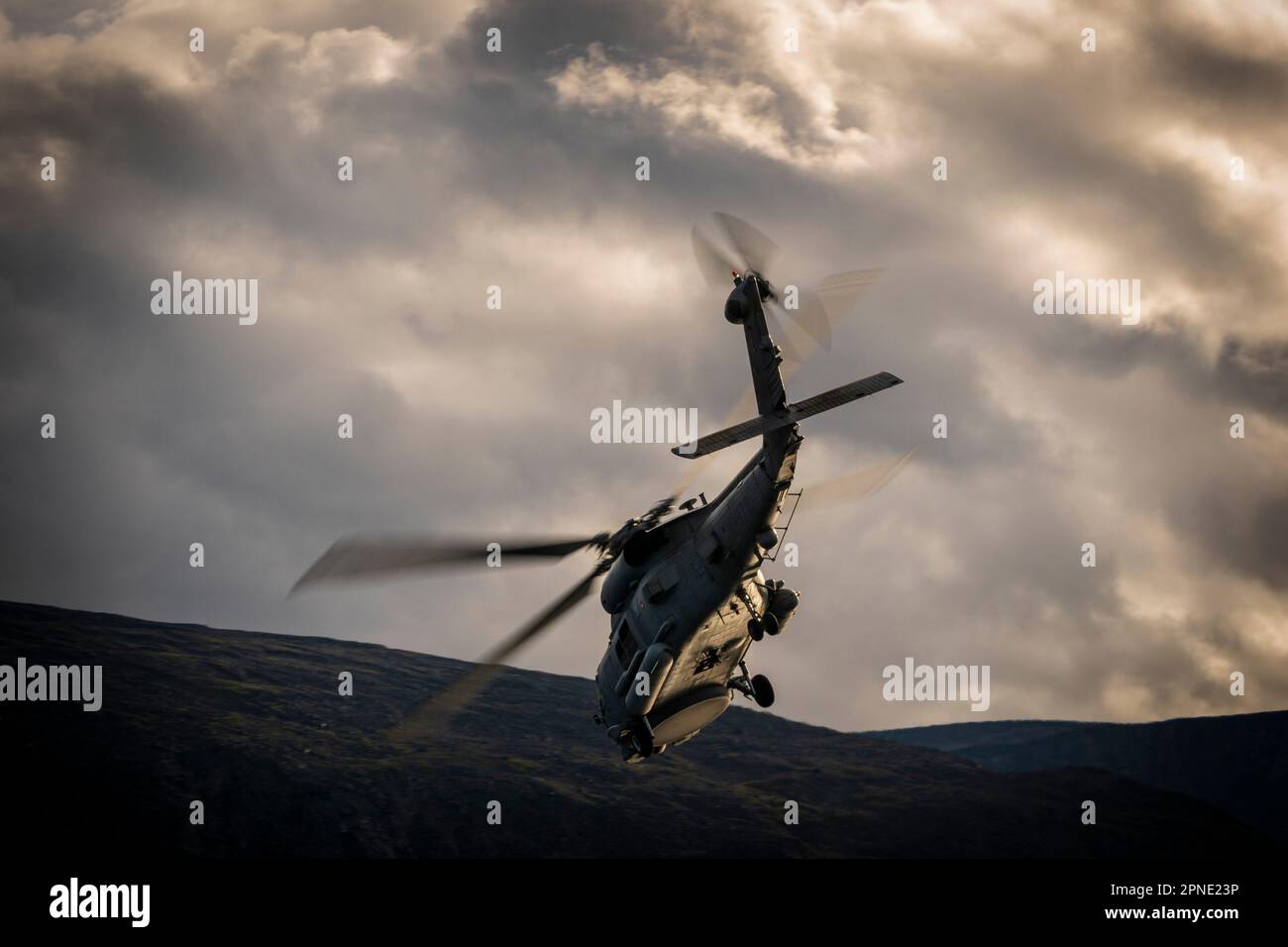Royal Danish Navy Sikorsky MH-60R Seahawk helicopter performing a ...