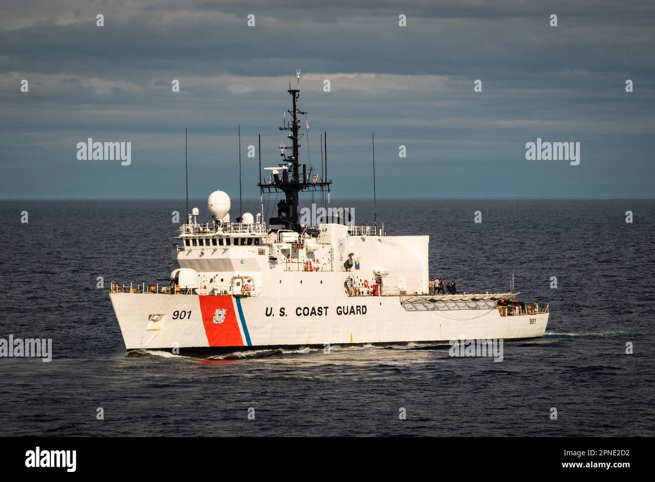 US Coast Guard Cutter Bear underway off Saglek Fjord, Labrador, during ...