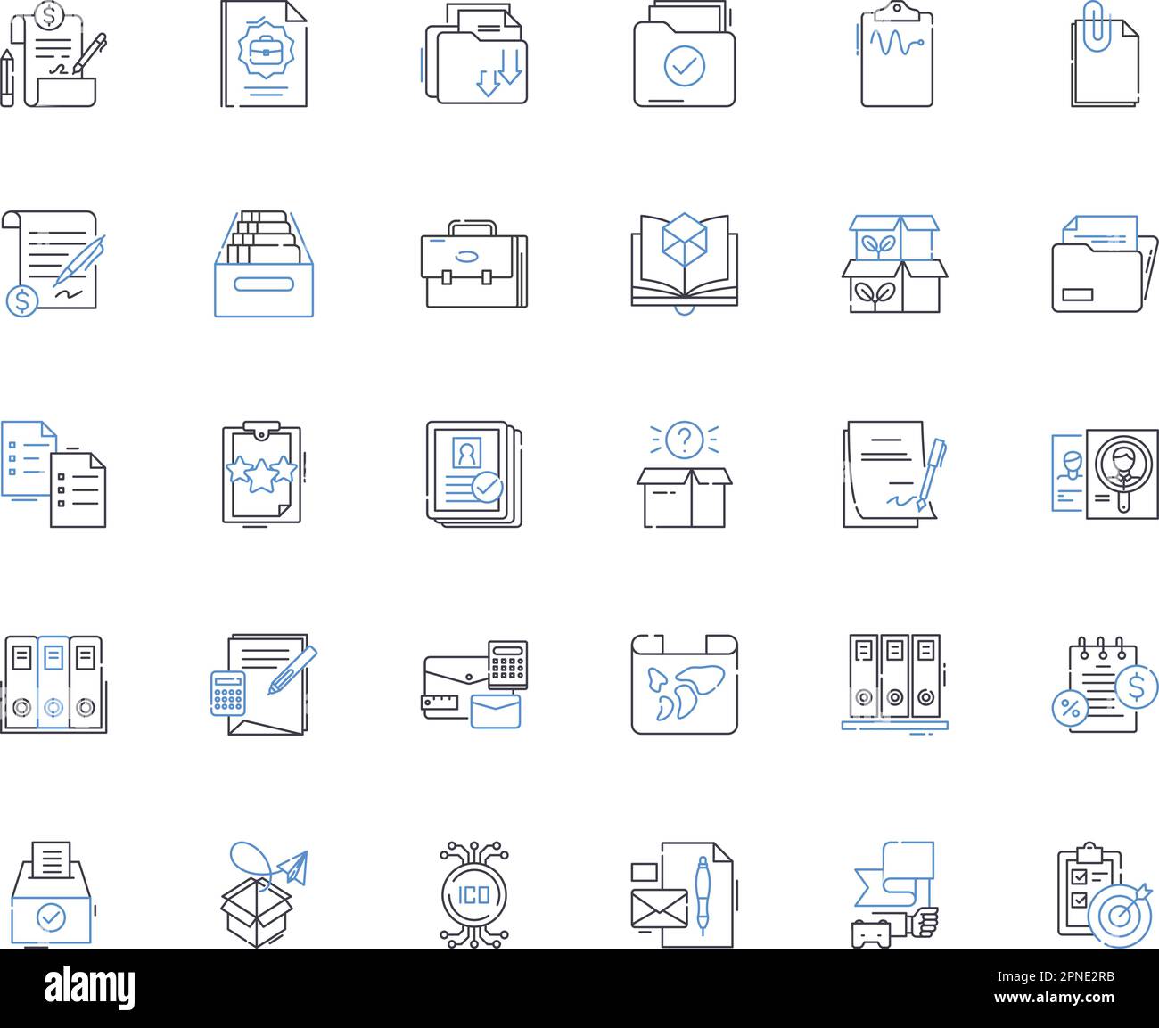 Corporate papers line icons collection. Contracts, Bylaws, Resolutions ...