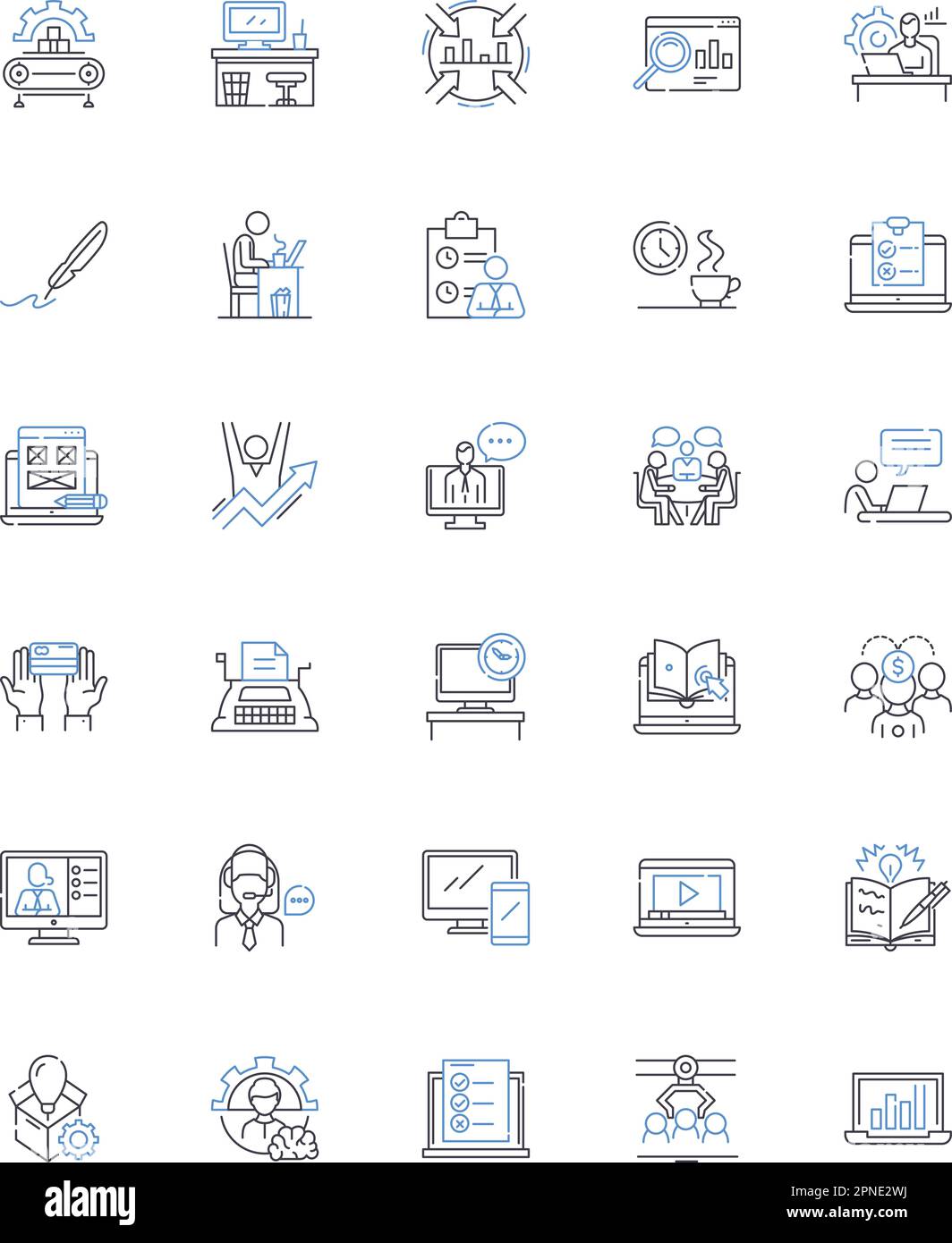 Executive governance line icons collection. Leadership, Authority, Management, Decision-making ...