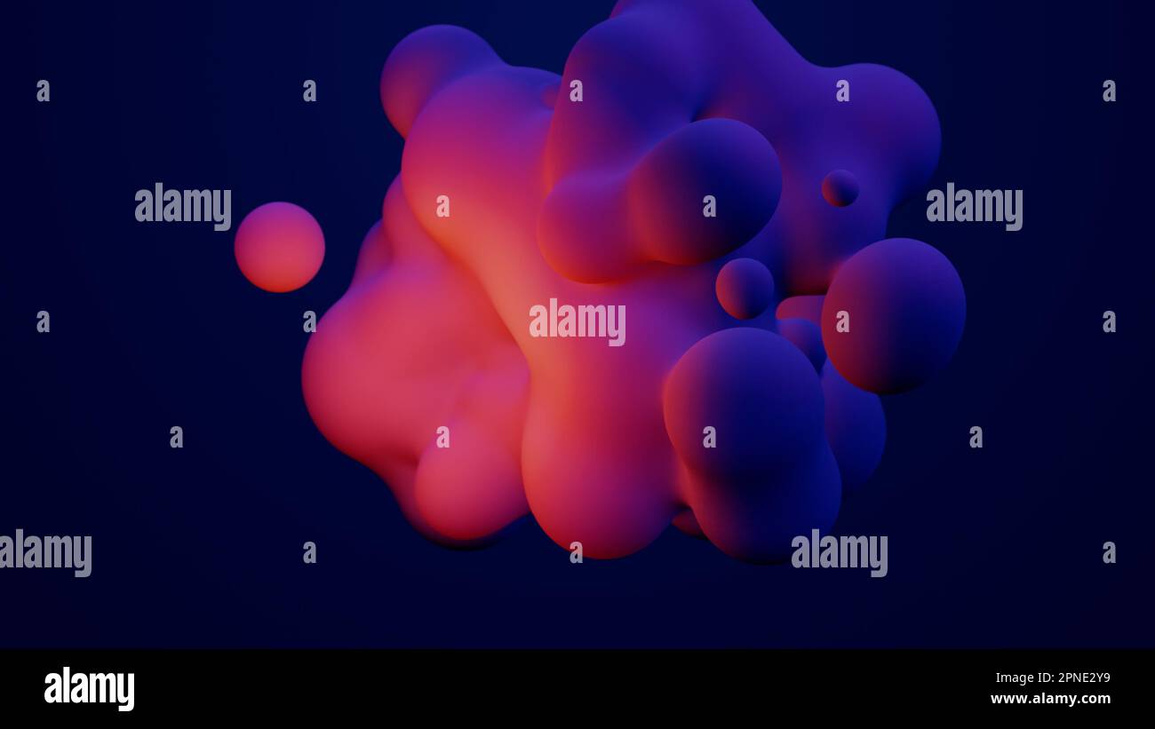 Metaverse 3d render morphing animation pink purple abstract metaball ...