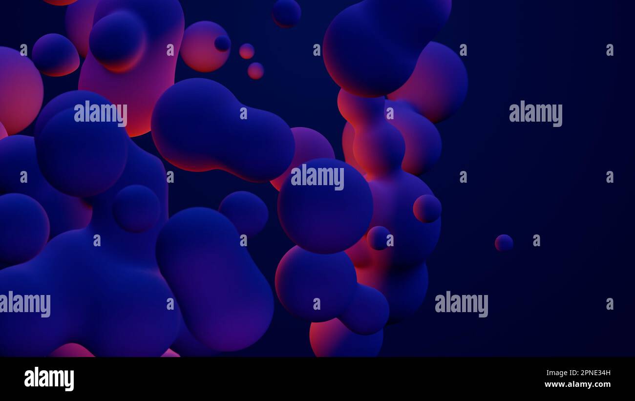 Metaverse 3d render morphing animation pink purple abstract metaball ...