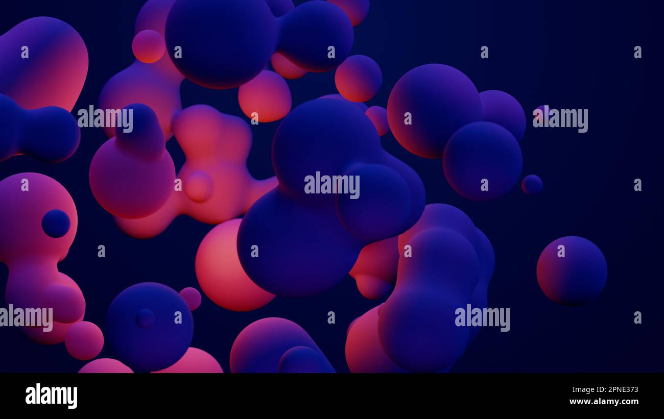 Metaverse 3d render morphing animation pink purple abstract metaball metasphere bubbles art ...