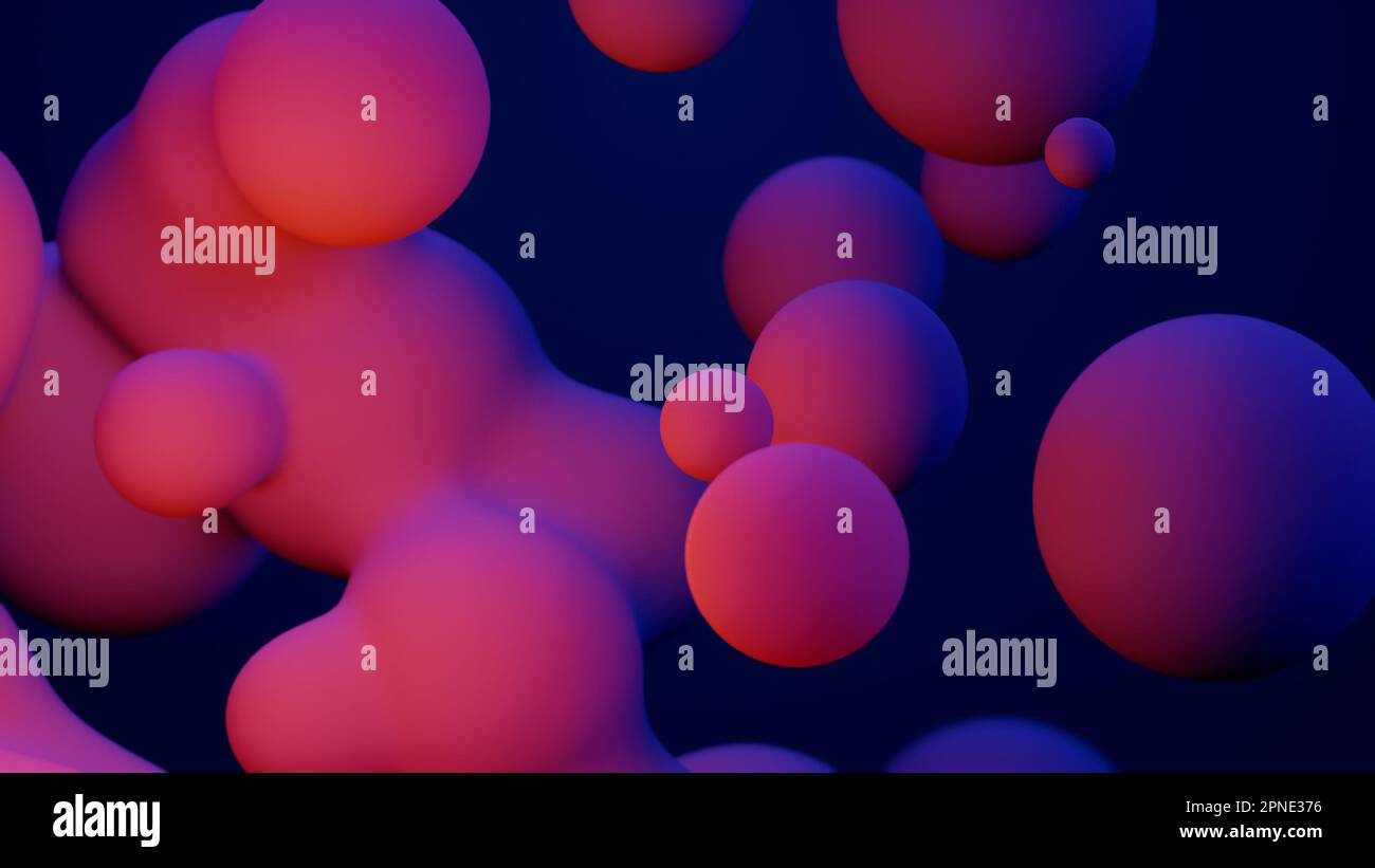 Metaverse 3d render morphing animation pink purple abstract metaball ...