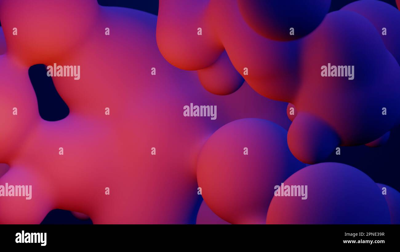 Metaverse 3d render morphing animation pink purple abstract metaball ...