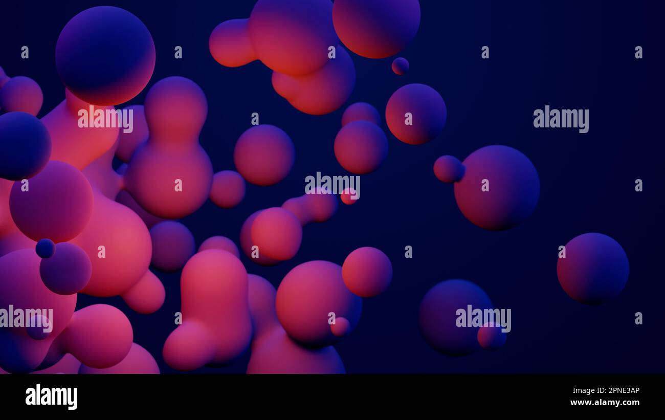 Metaverse 3d render morphing animation pink purple abstract metaball ...