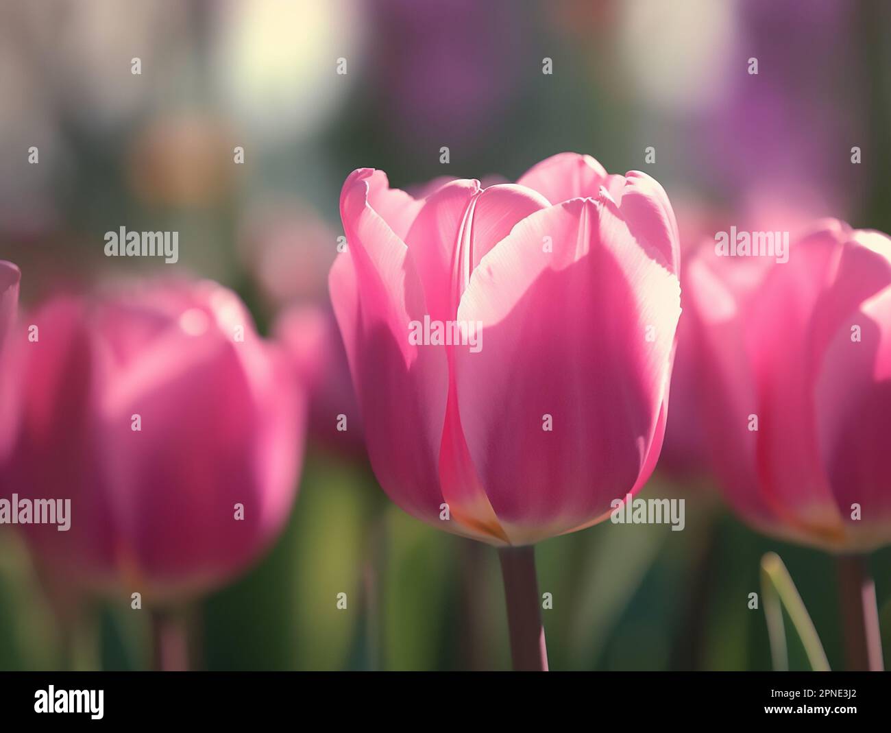 Pink tulips spring flower background Symbols of love for Happy Women's ...