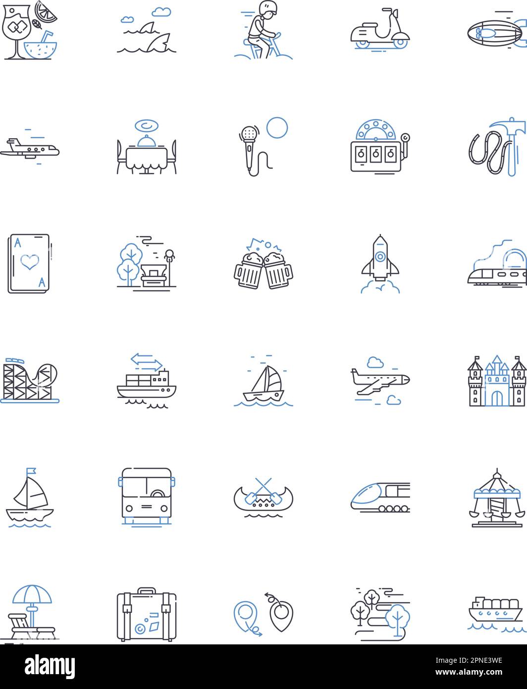 Tour line icons collection. Adventure, Destination, Excursion ...