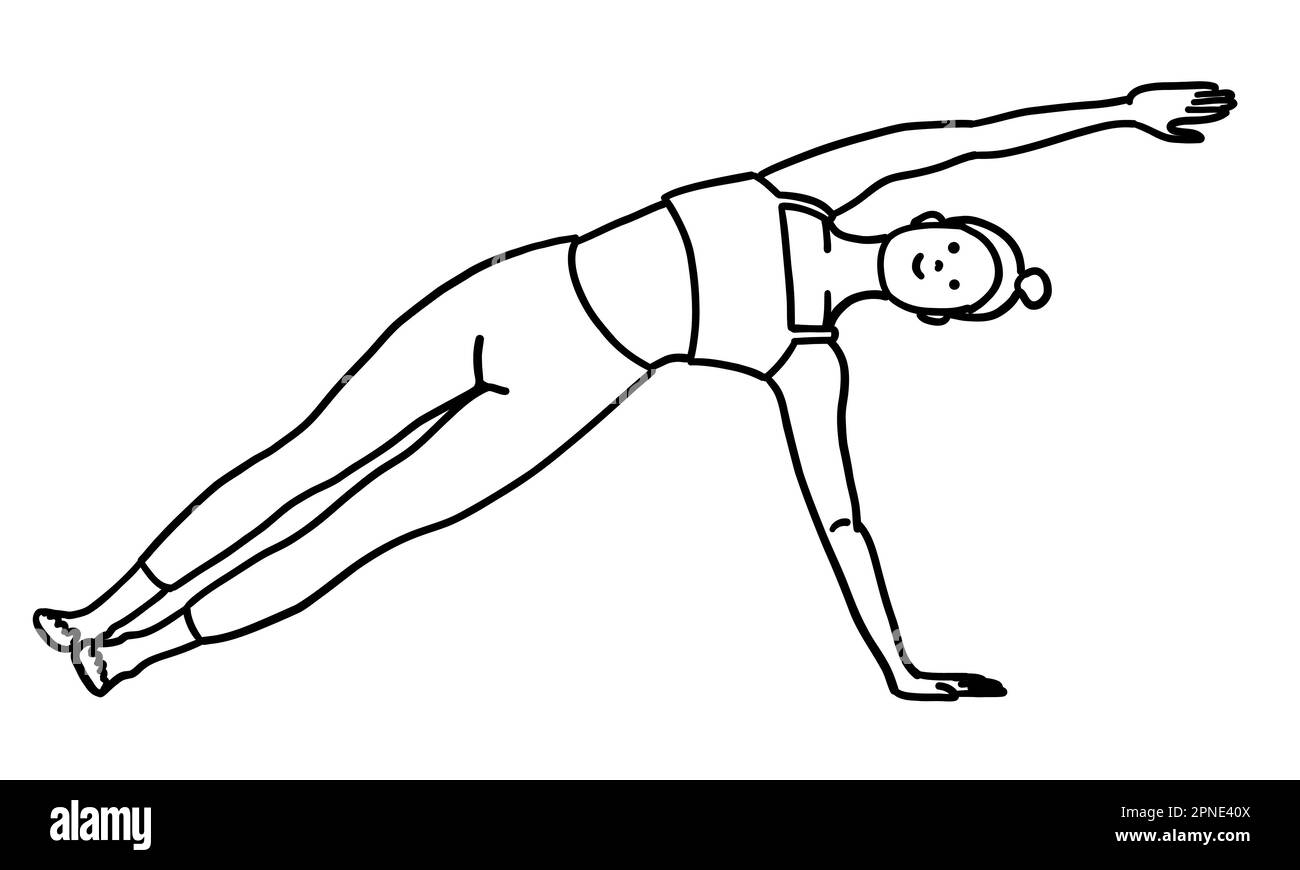 Training in pilates and yoga pose female character. Meditation, pilates ...