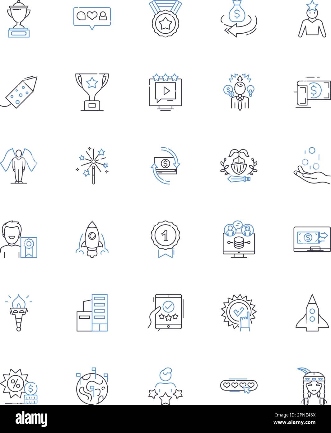 Benefit line icons collection. Advantage, Profit, Value, Gain, Bonus ...