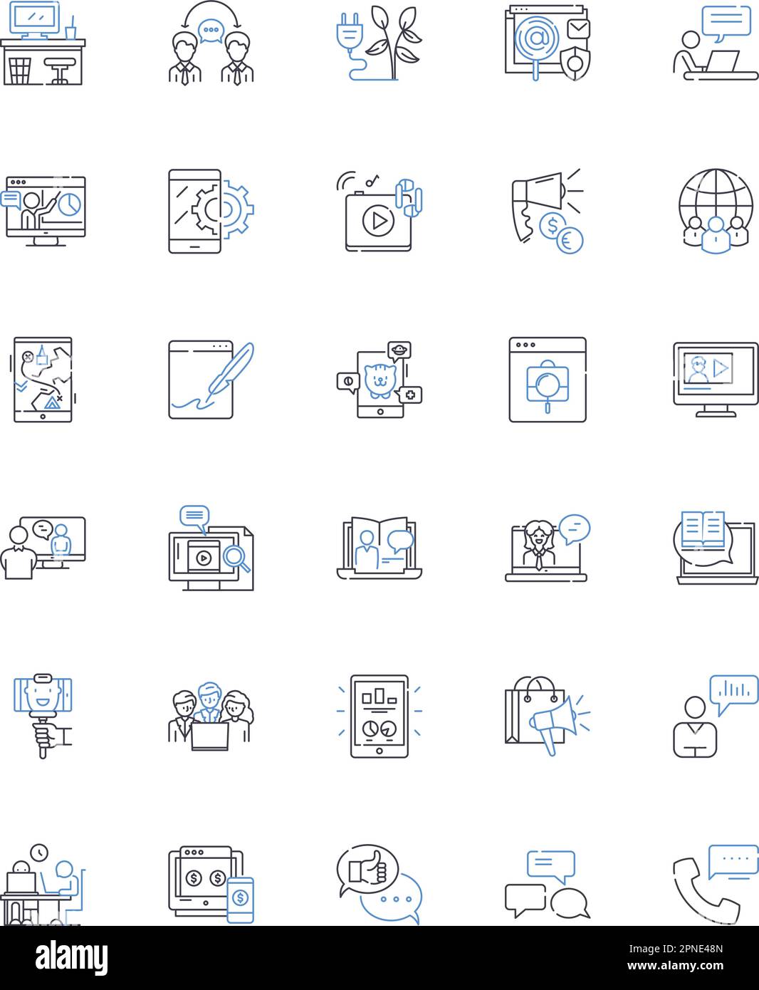 Web presence line icons collection. Online, Visibility, Branding ...