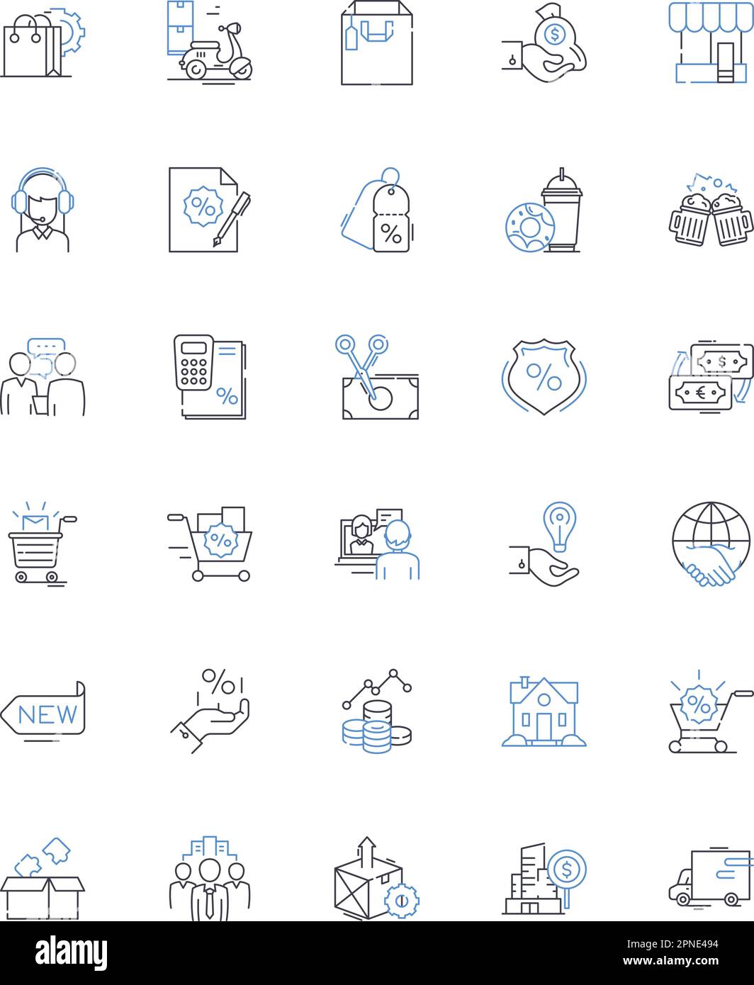 Transactions line icons collection. Exchange, Trade, Payment, Sale ...