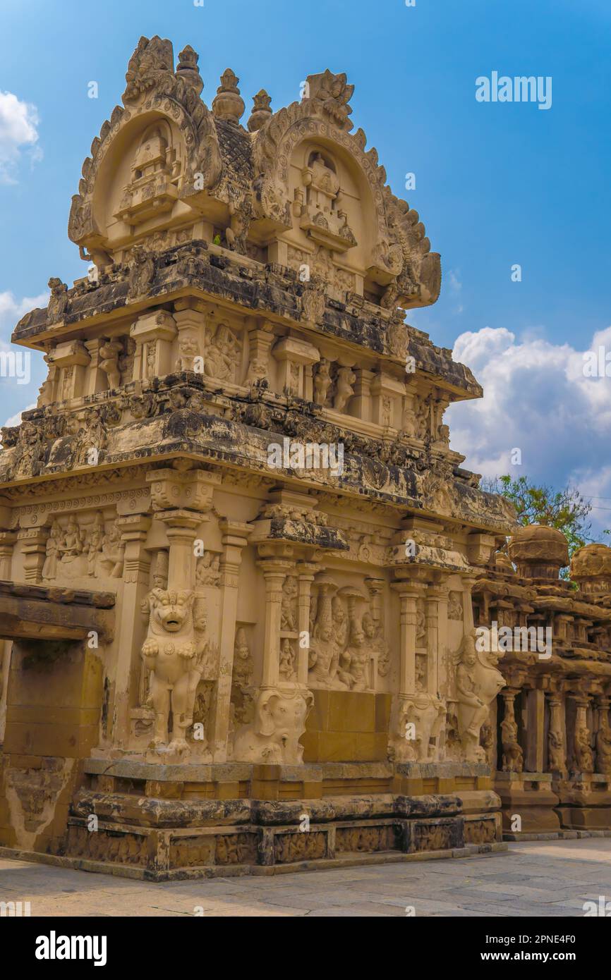 One of the mandapam view in Kailasanathar temple located in kanchipuram ...