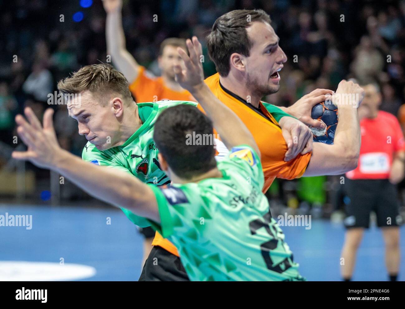 Berlin, Germany. 18th Apr, 2023. Handball: EHF European League, Füchse ...