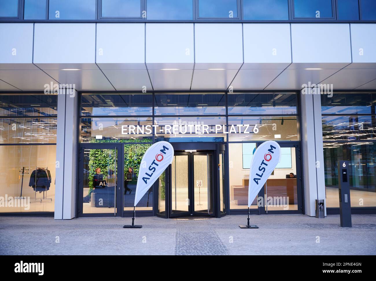 Berlin, Germany. 18th Apr, 2023. "Alstom" is written on the building at ...