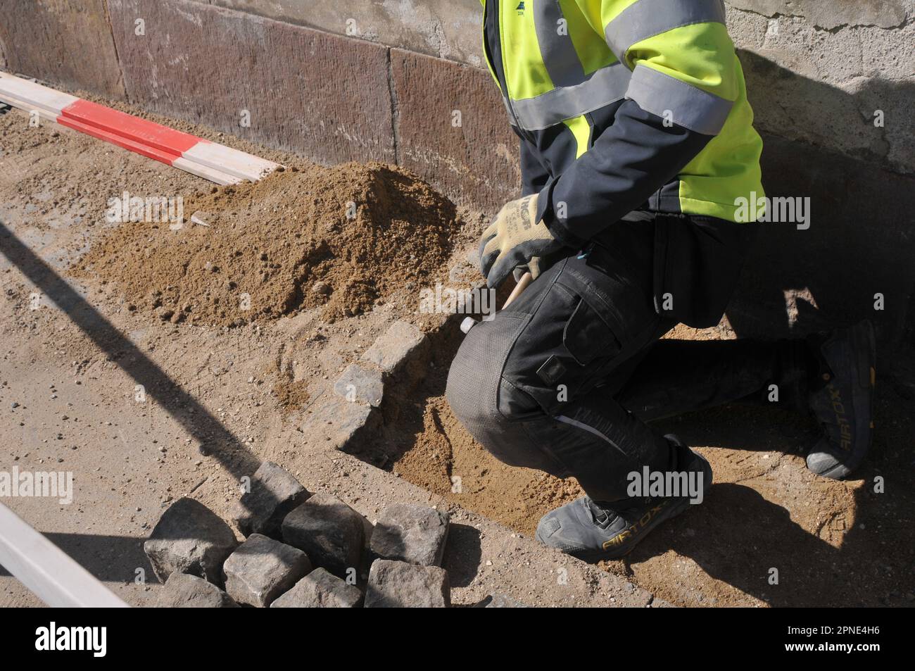 Copenhagen /Denmark/18 April 2023/ Manual labour construction workers ...
