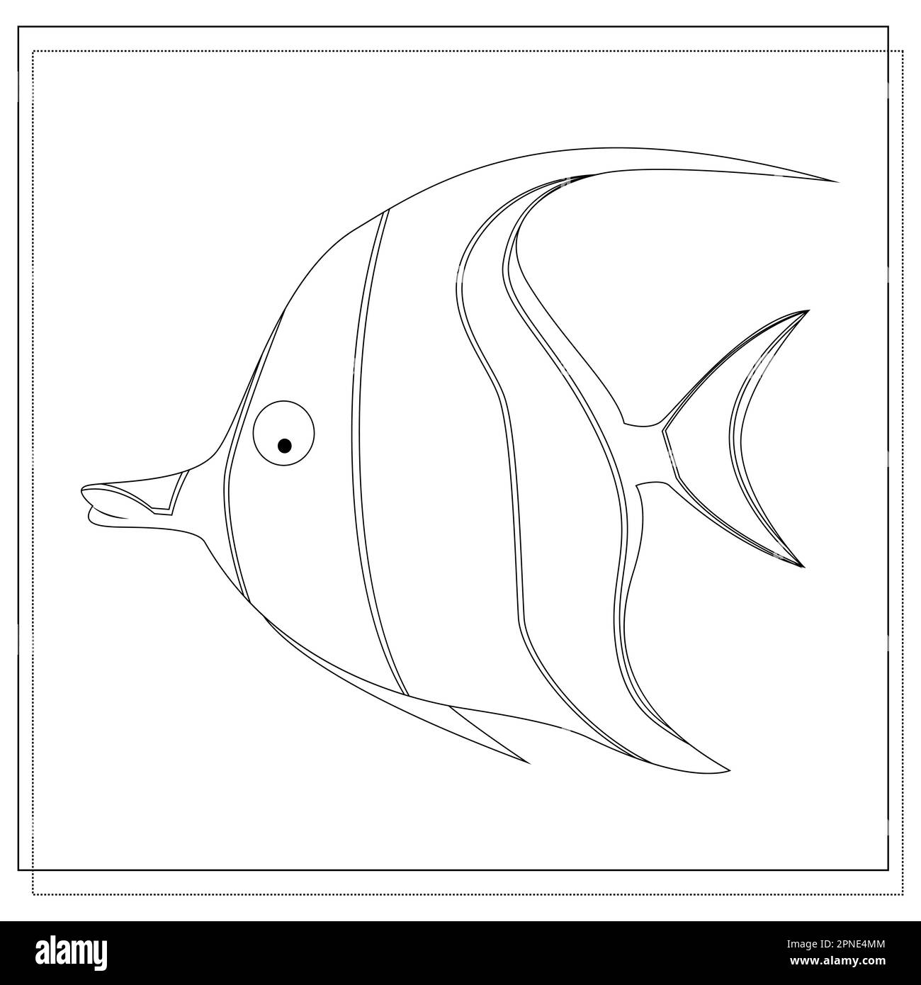 coloring book for children, the image of a fish. vector, isolated on a ...