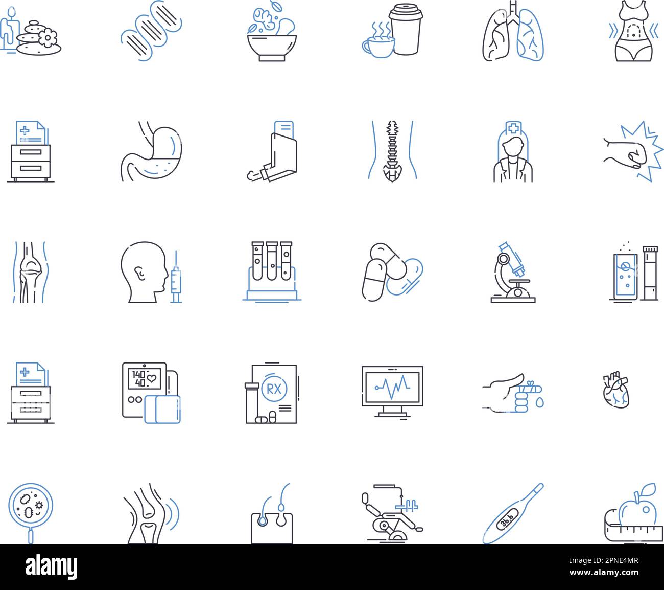 Health management line icons collection. Wellness, Fitness, Lifestyle ...