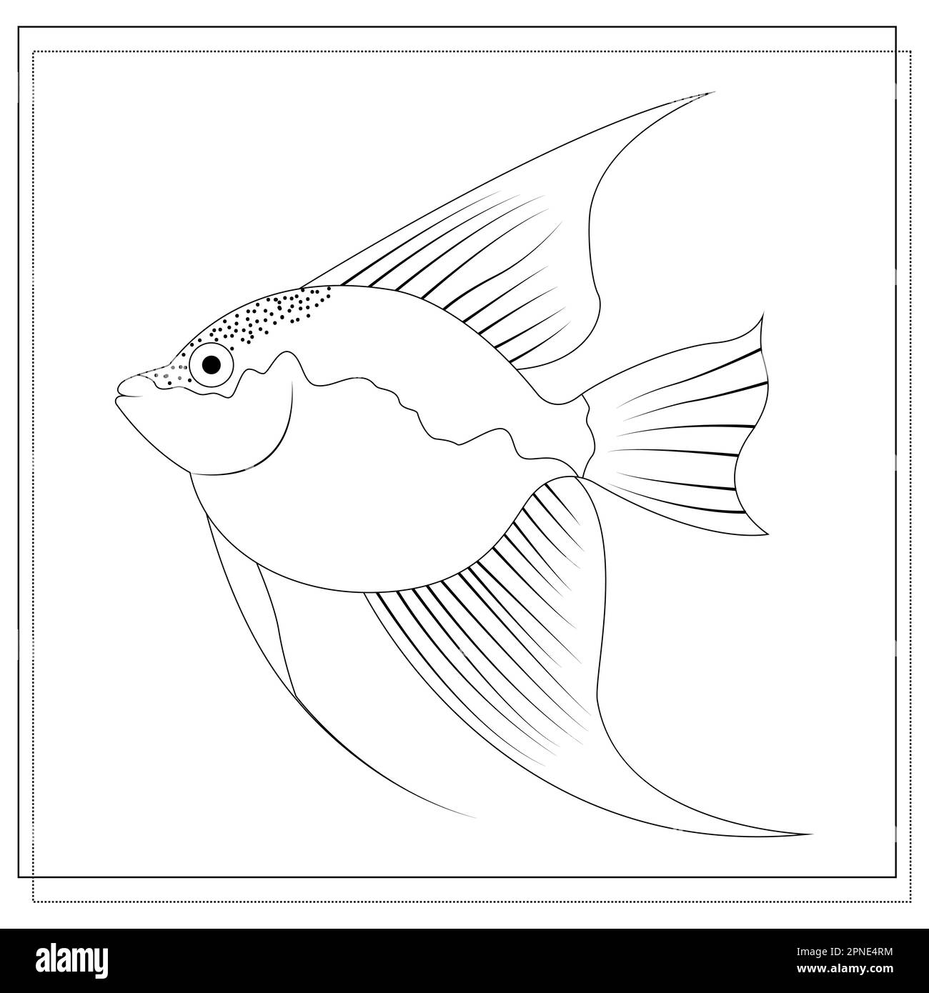 coloring book for children, the image of a fish. vector, isolated on a ...