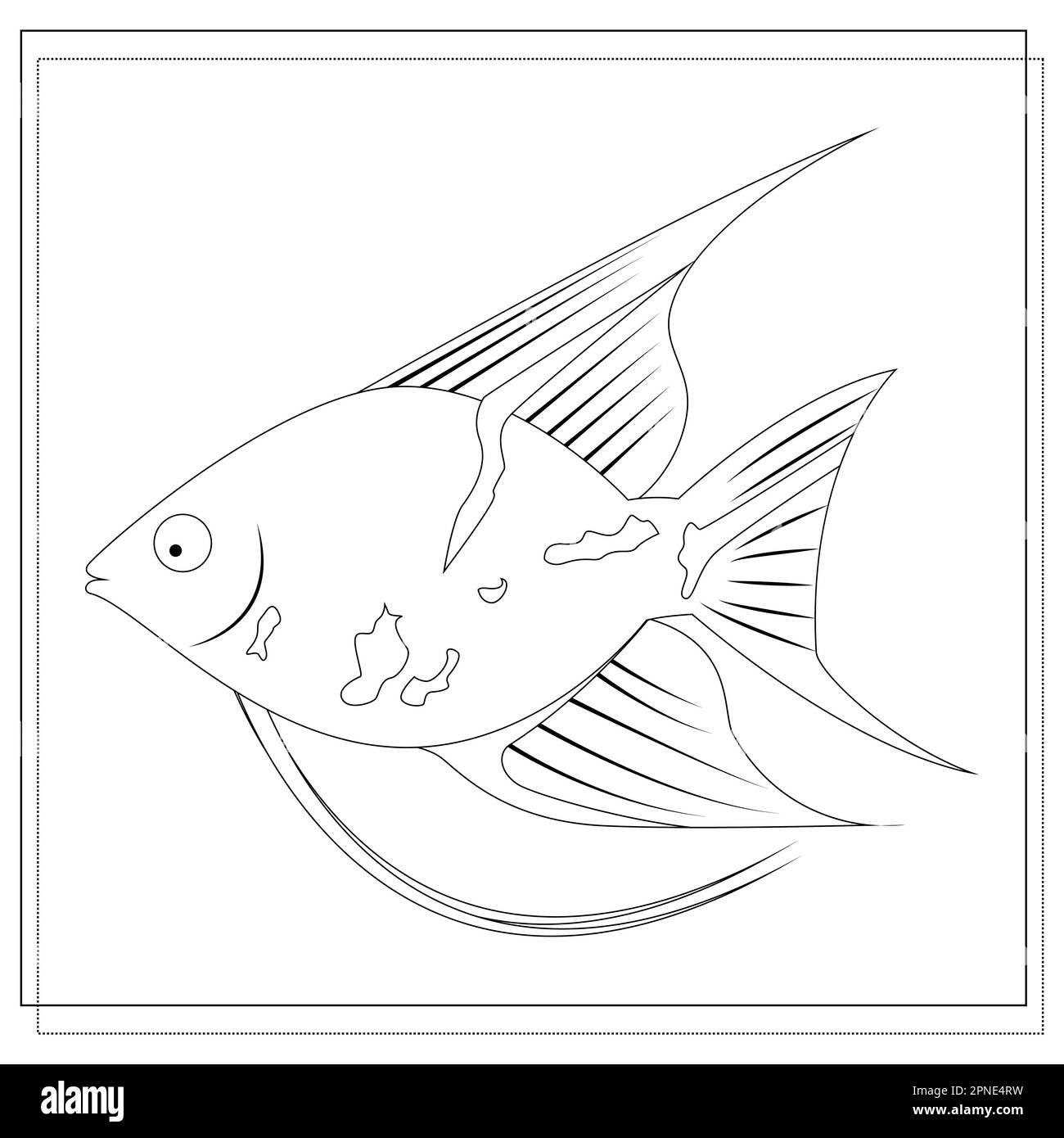 coloring book for children, the image of a fish. vector, isolated on a ...