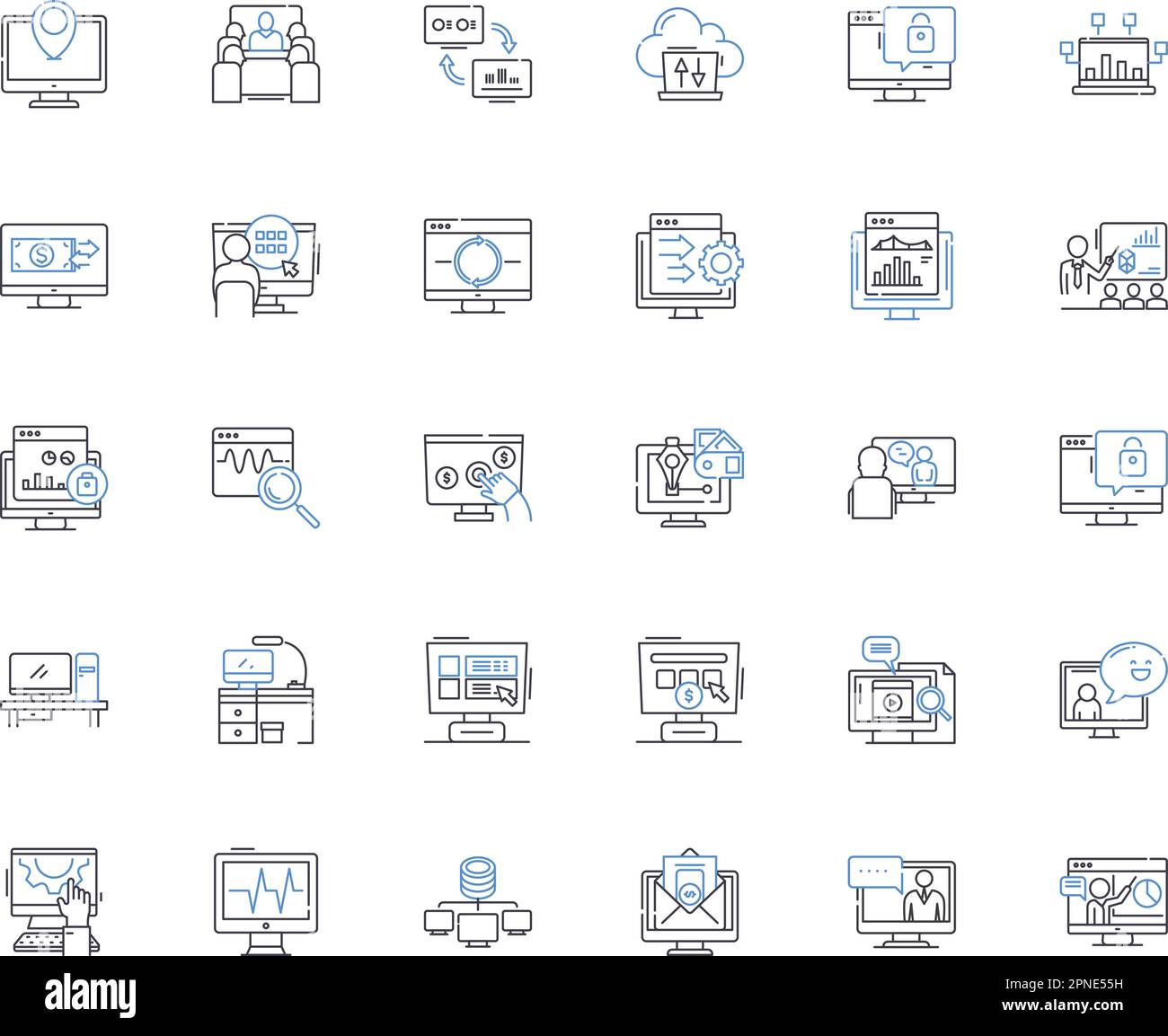Internet Nerking Line Icons Collection Connections Nerking Online Internet Social Media