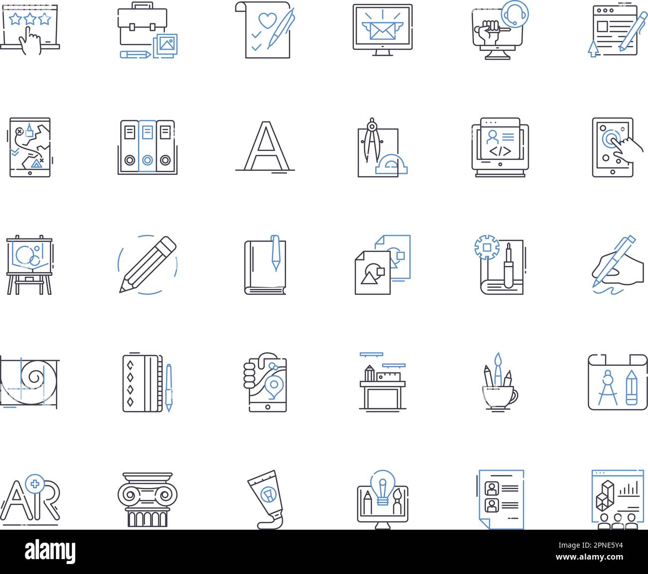 Aesthetic composition line icons collection. Harmony, Balance, Contrast ...