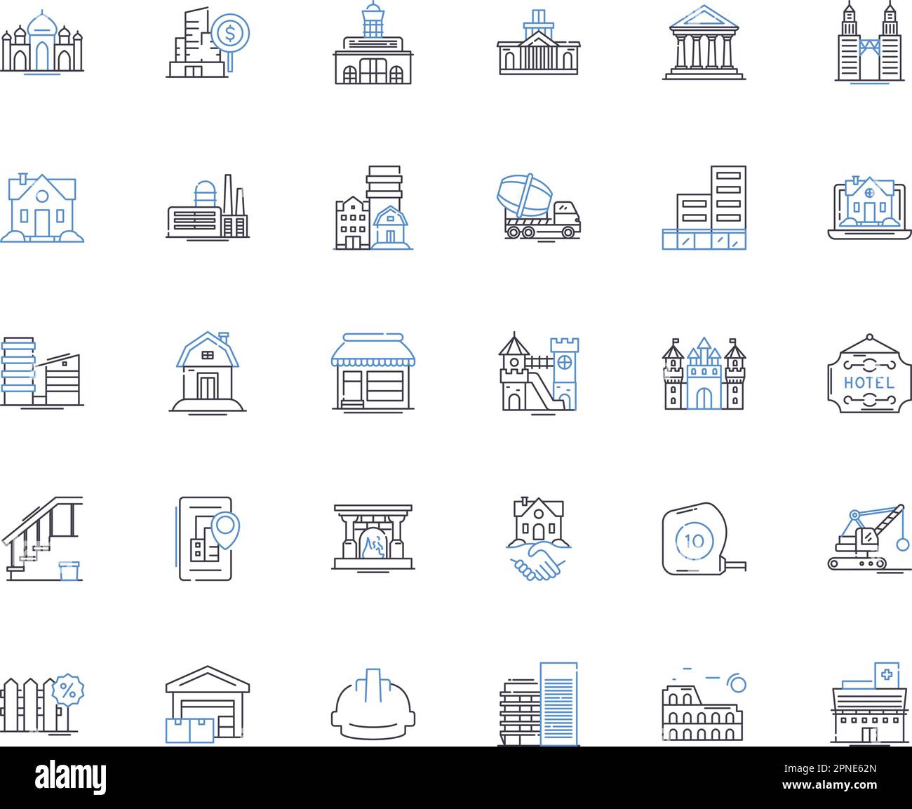 Home and shelter line icons collection. Residence, Dwelling, Habitat ...
