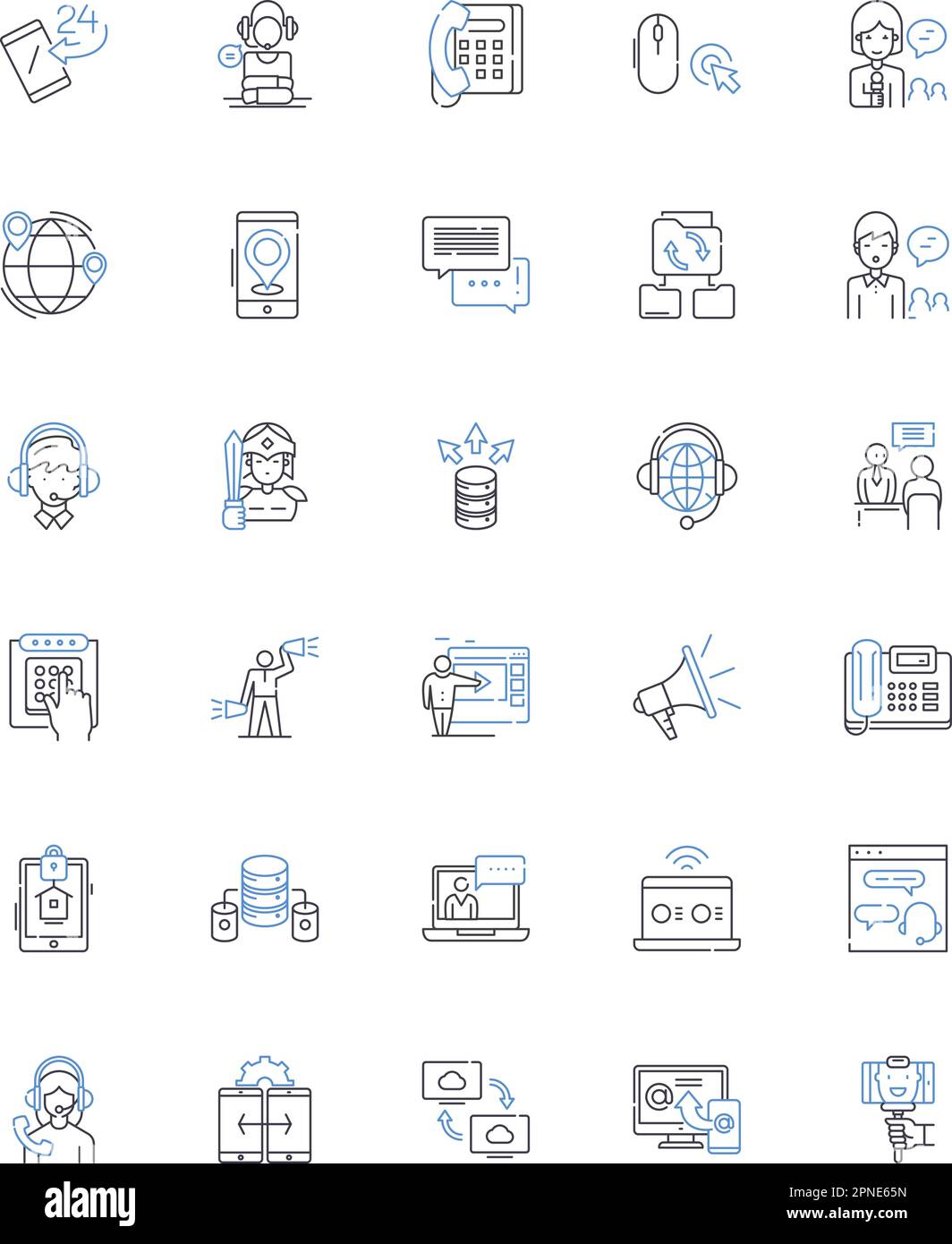 Laptop Line Icons Collection Portable Lightweight Versatile
