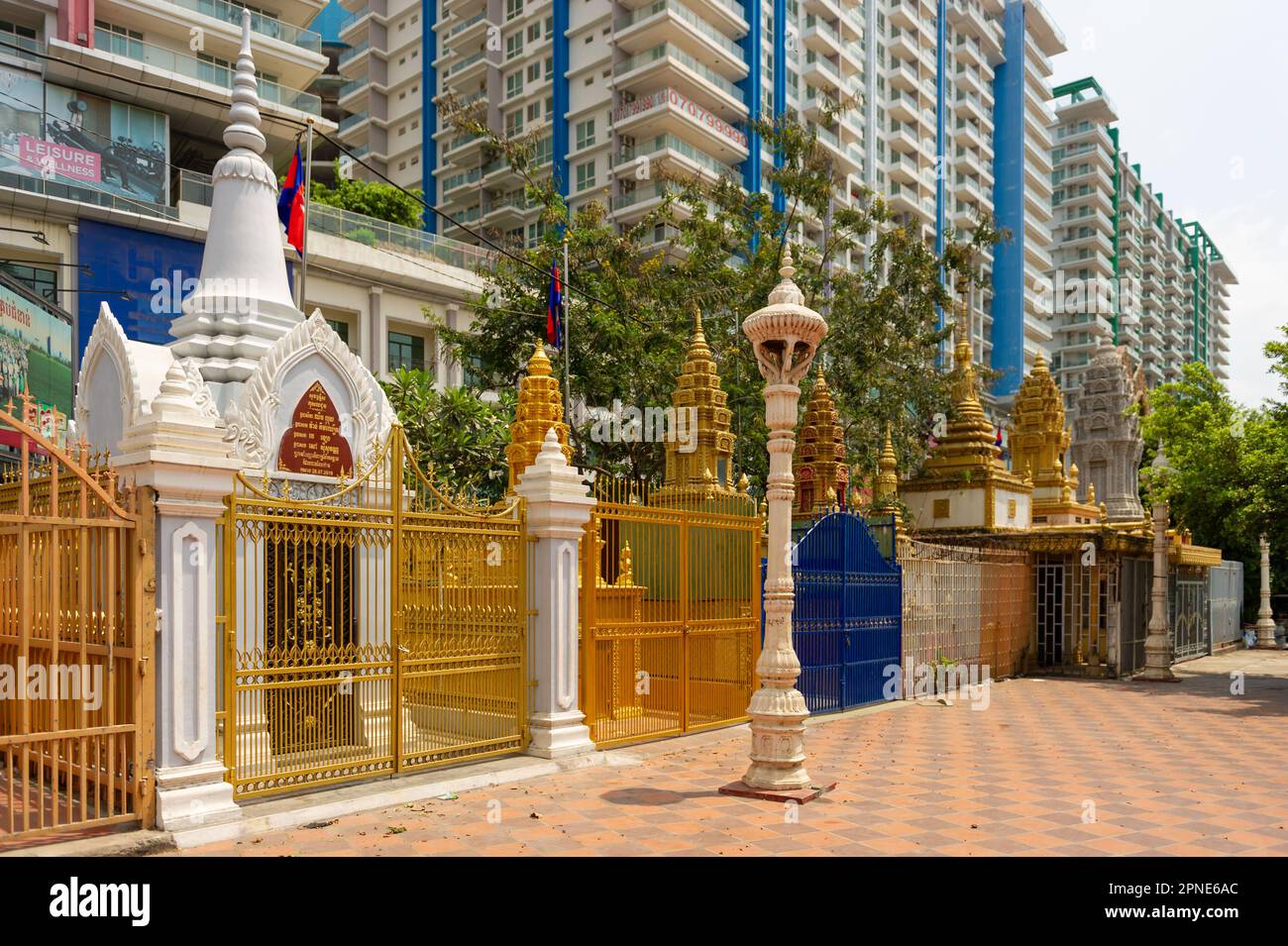 Buddhist Mausoleums at the Preah Putt Mean Bon Pagoda, Phnom Penh ...