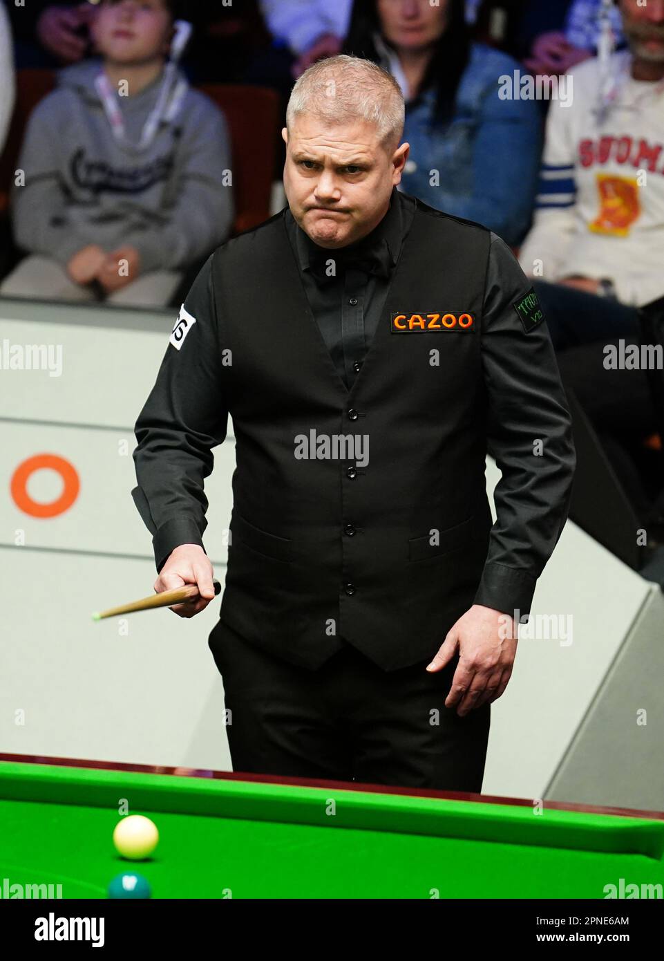 Robert Milkins during his match with Joe Perry (not pictured) during ...