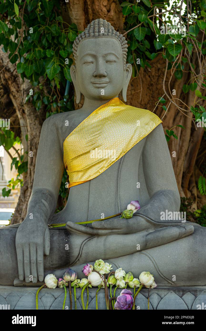 Close up of a sitting Buddha,Wat Botum Park, Phnom Penh, Cambodia Stock ...