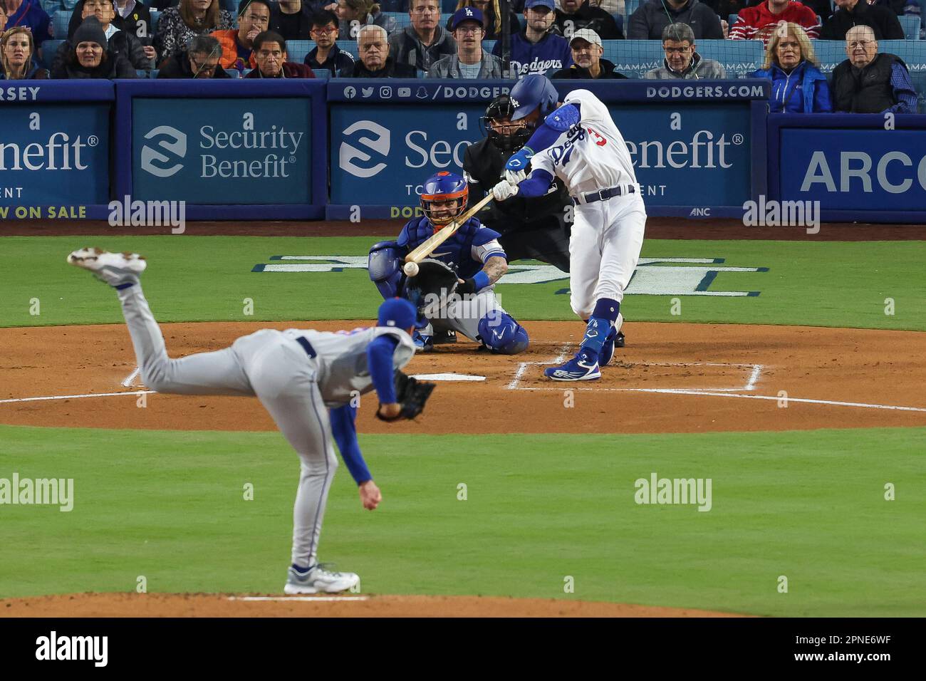 Los Angeles Dodgers left fielder Chris Taylor (3) strikes out during a ...