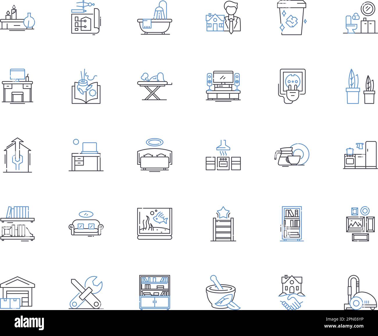 Residence line icons collection. Home, Apartment, Condo, House, Villa ...