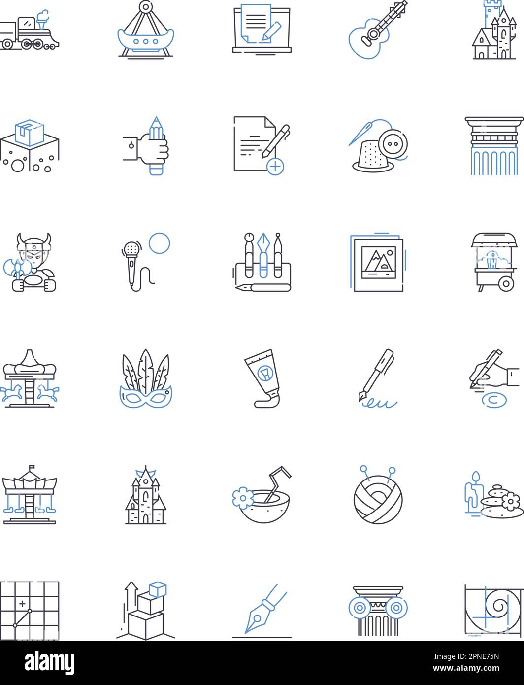 Performing arts line icons collection. Theater, Music, Dance, Acting ...