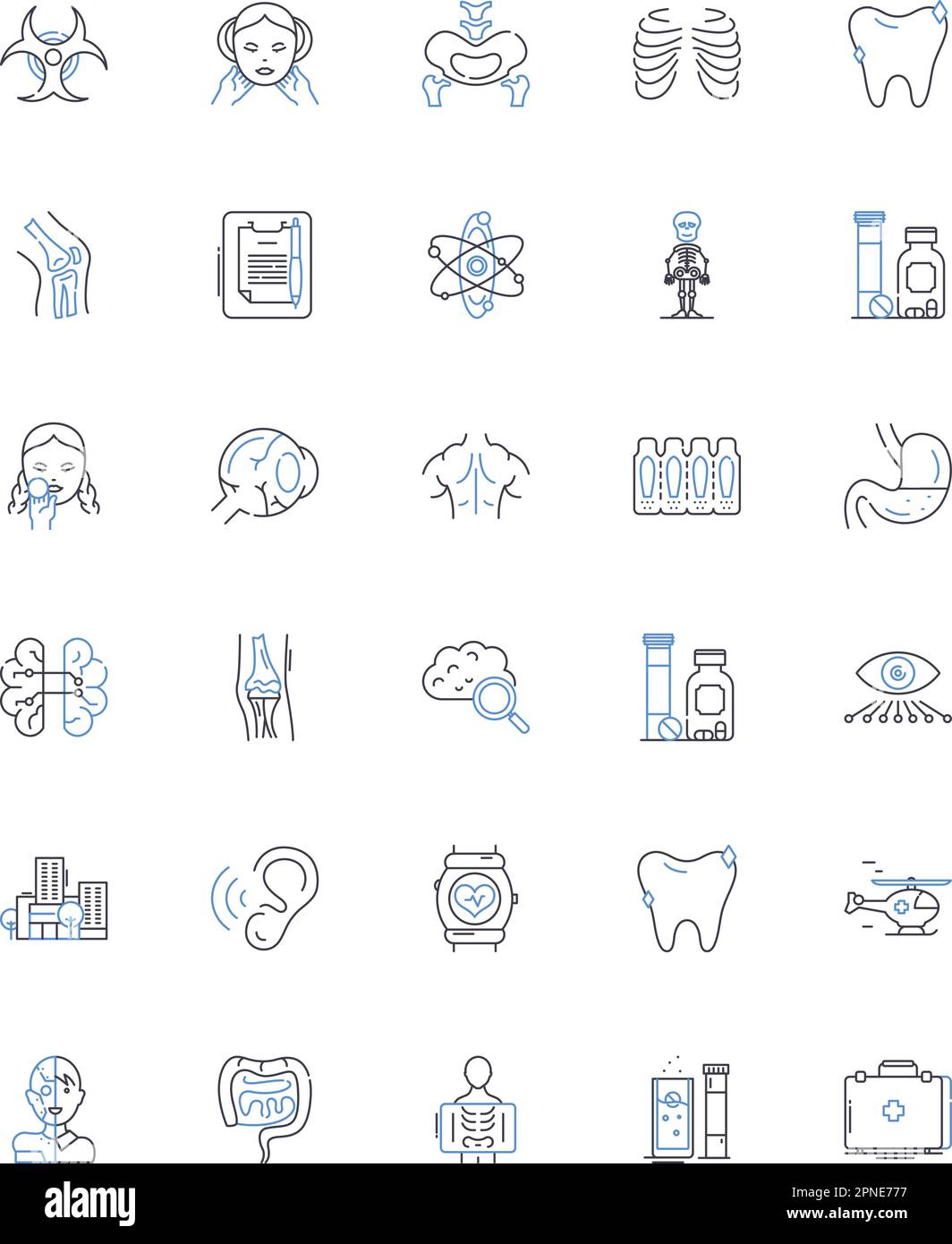 Treatment hub line icons collection. Recovery, Support, Healing ...